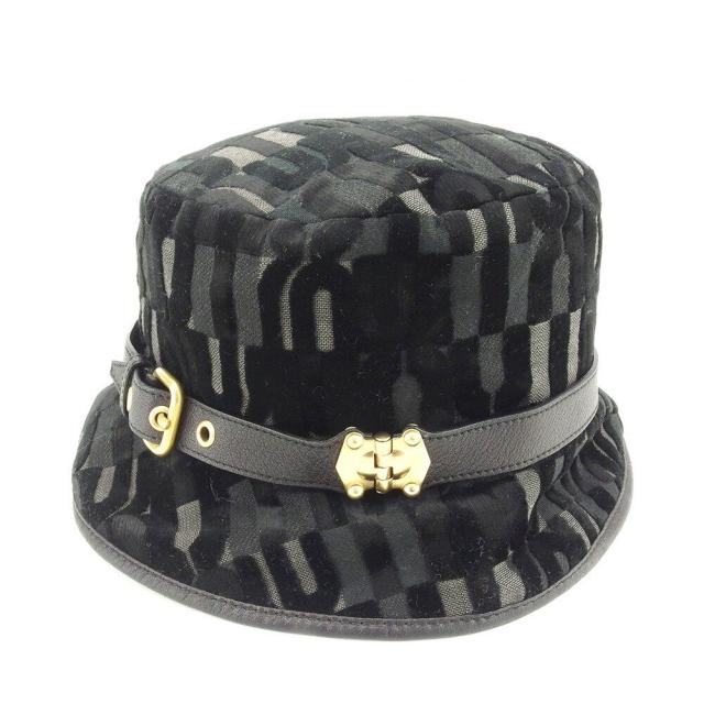 【BIGお買い物ラリー★30%OFFセール中】ミュウミュウ MIUMIU ハットロゴ ブラック サイズM レディース 中古