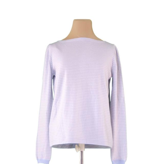 【BIGお買い物ラリー★30%OFFセール中】プラダ PRADA ニットボーダー ♯42サイズ ブルー ベージュ レディース 中古