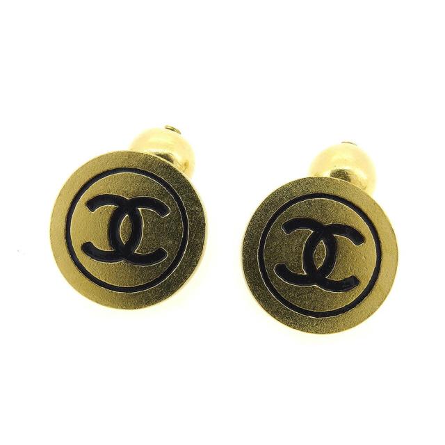 【X'masセール★30%OFF】シャネル CHANEL カフスココマーク ゴールド ブラック レディース 中古