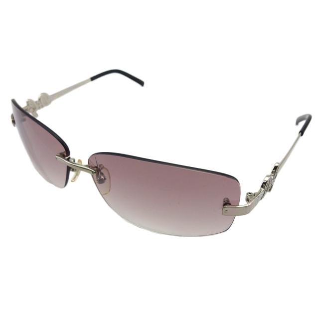 【BIGお買い物ラリー★30%OFFセール中】ドルチェアンドガッバーナ DOLCE&GABBANA サングラスD＆Gラインストーン ツーポイント 縁なし リムレス ブラウン シルバー ブラック レディース 中古