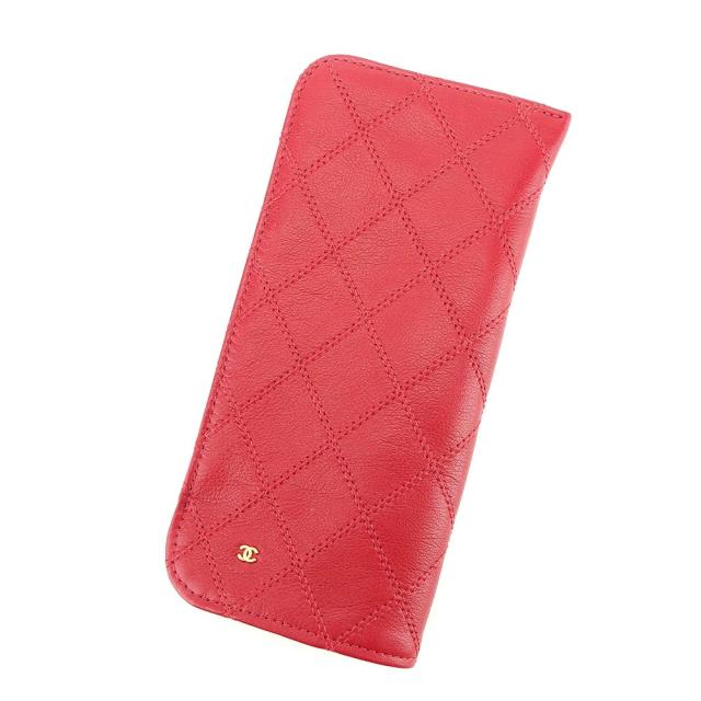 【BIGお買い物ラリー★30%OFFセール中】シャネル CHANEL メガネケースビコローレ レッド レディース 中古