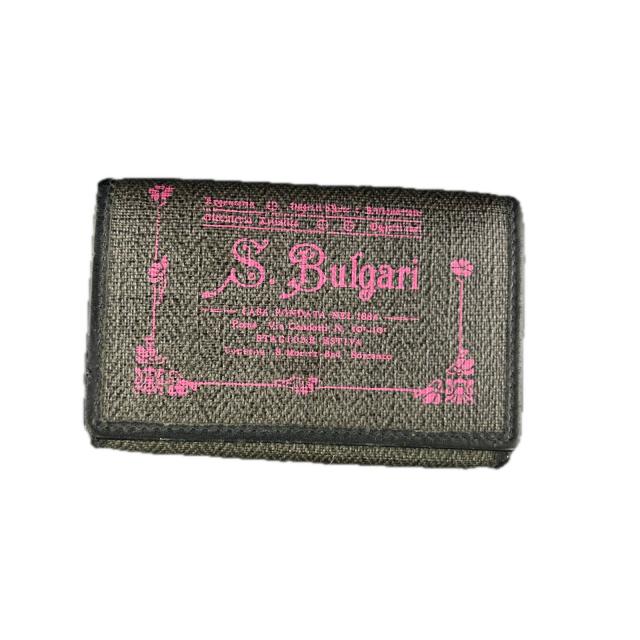 【BIGお買い物ラリー★30%OFFセール中】ブルガリ BVLGARI キーケース6連キーケース コレツィオーネ グレー/ピンク/シルバー レザー ユニセックス 中古