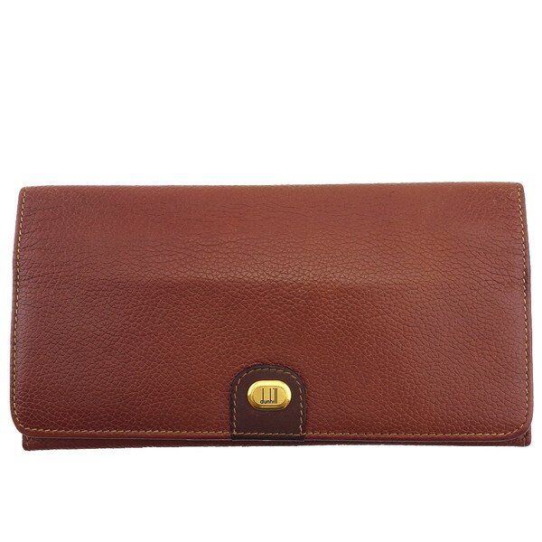【X'masセール★30%OFF】ダンヒル Dunhill 長財布 ブラウン×ゴールド レディース 中古