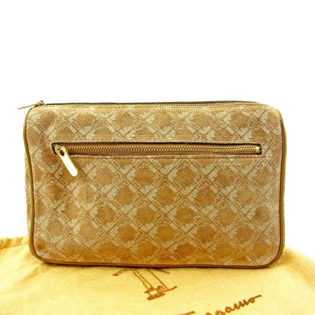【BIGお買い物ラリー★30%OFFセール中】サルヴァトーレフェラガモ Salvatore Ferragamo ポーチ スエード×レザー レディース 中古
