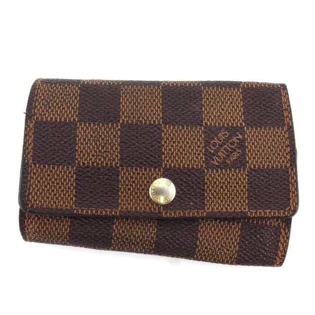 【X'masセール★30%OFF】ルイ・ヴィトン LOUIS VUITTON キーケースダミエ ミュルティクレ6 ブラウン ベージュ ゴールド ダミエキャンバス 中古
