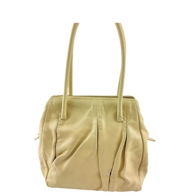 【BIGお買い物ラリー★30%OFFセール中】ミュウミュウ MIUMIU ハンドバッグタック入り ベージュ ゴールド レザー 中古