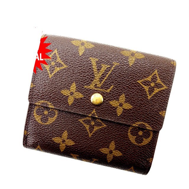 【X'masセール★30%OFF】ルイ・ヴィトン LOUIS VUITTON 二つ折り財布モノグラム /ポルトモネビエカルトクレディ ブラウン モノグラムキャンバス レディース 中古