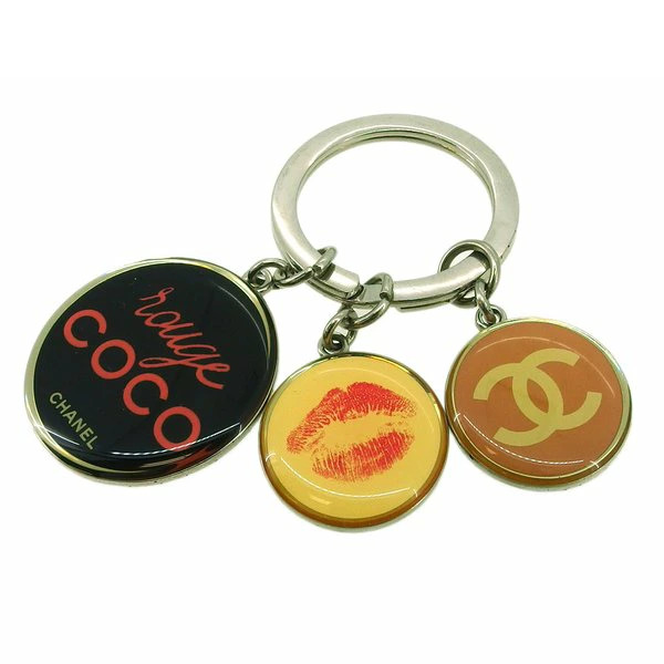 【BIGお買い物ラリー★30%OFFセール中】シャネル CHANEL キーリングルージュココ シルバー ブラック ピンク系 メンズ 中古