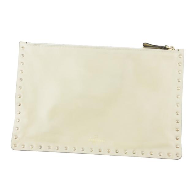 【BIGお買い物ラリー★30%OFFセール中】ヴァレンティノ・ガラヴァーニ Valentino Garavani クラッチバッグ ホワイト 白 レザー 中古