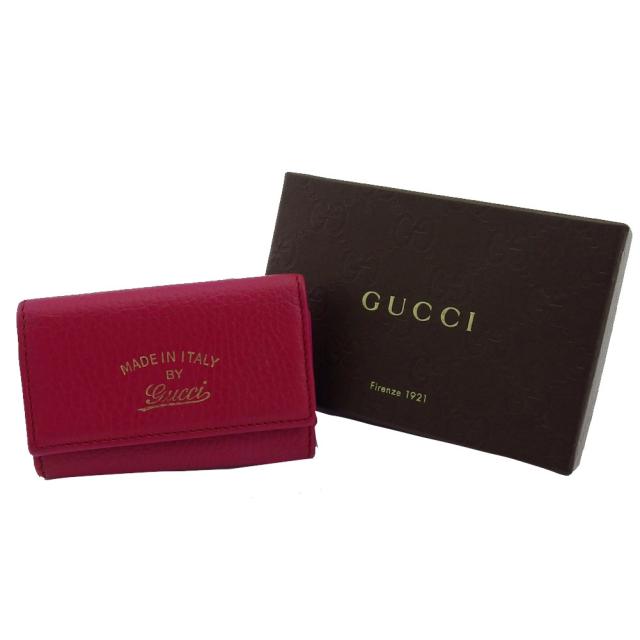 【BIGお買い物ラリー★30%OFFセール中】グッチ GUCCI キーケース フューシャピンク レディース 中古