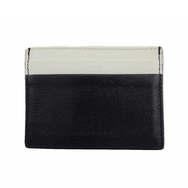 【X'masセール★30%OFF】バーバリー BURBERRY カードケース ブラック×ホワイト レディース 中古