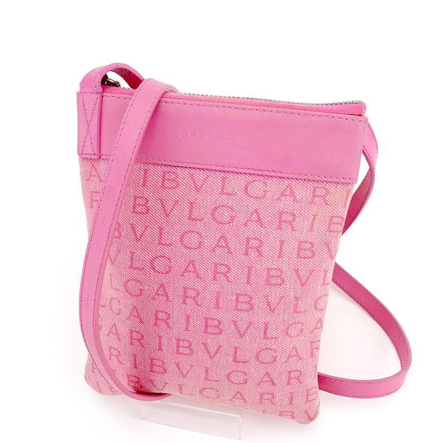 【X'masセール★30%OFF】ブルガリ BVLGARI ショルダーバッグ ロゴマニア 14061 キャンバス×レザー レディース 中古