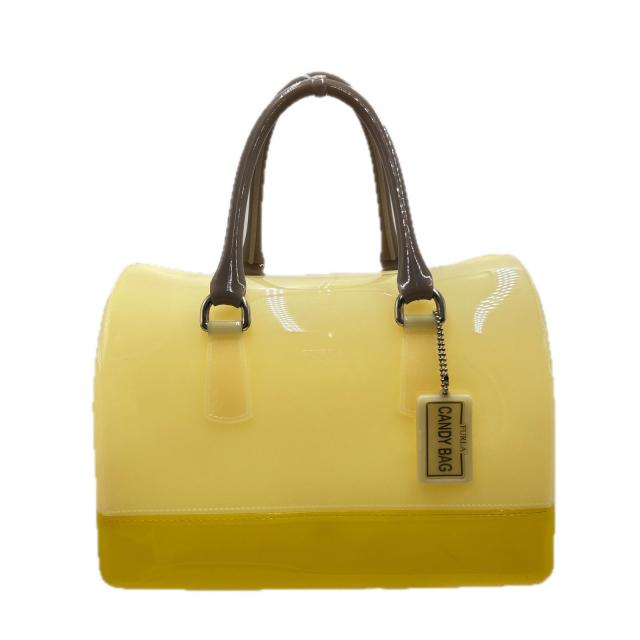 【BIGお買い物ラリー★30%OFFセール中】フルラ Furla ボストンバッグバッグ ハンドバッグ イエロー ラバー レディース 中古