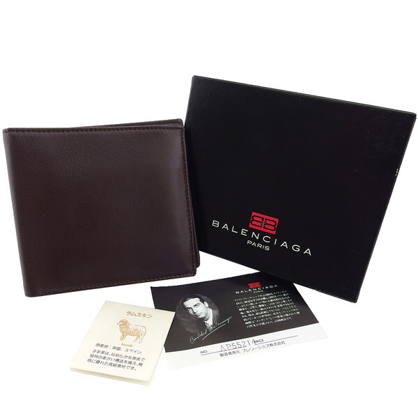 【BIGお買い物ラリー★30%OFFセール中】バレンシアガ BALENCIAGA 二つ折り財布 ダークブラウン レディース 中古