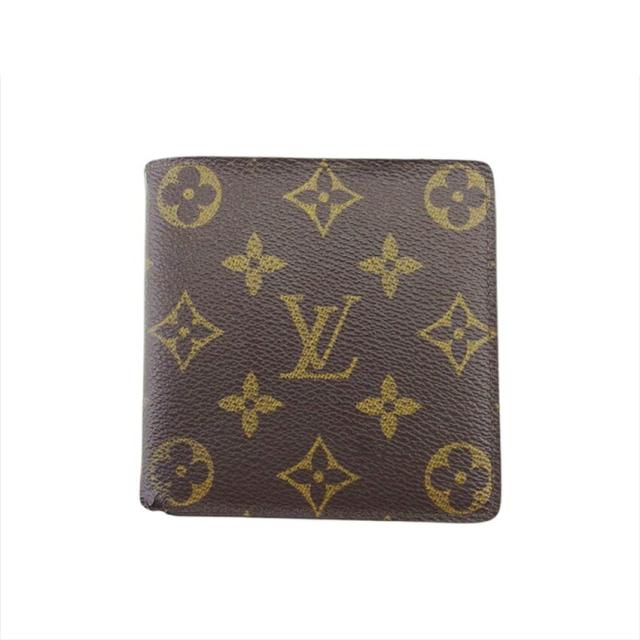 【X'masセール★30%OFF】ルイ・ヴィトン LOUIS VUITTON 二つ折り財布モノグラム ポルトビエカルトクレディモネ ブラウン レディース 中古