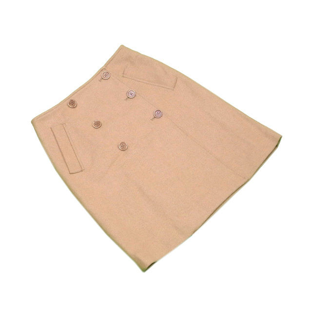 【BIGお買い物ラリー★30%OFFセール中】シーバイクロエ SEE BY CHLOE スカートセンターダブルボタン ♯USA2サイズ キャメル レディース 中古