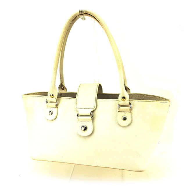 【X'masセール★30%OFF】ケイトスペード Kate Spade トートバッグノエルボタン ホワイト×ゴールド レディース 中古