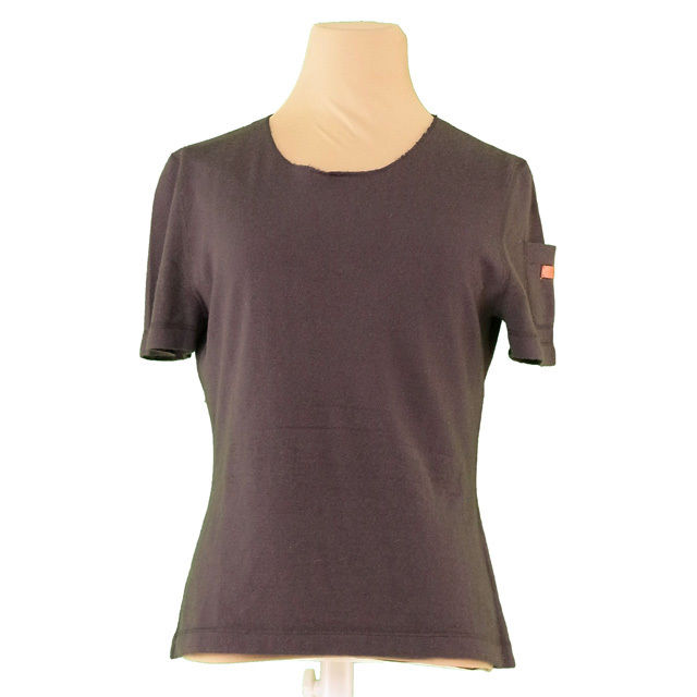 【X'masセール★30%OFF】シャネル CHANEL カットソー肩ポケット付き ♯40 カシミア ダークブラウン レディース 中古