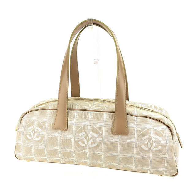 【BIGお買い物ラリー★30%OFFセール中】シャネル CHANEL ハンドバッグニュートラベルライン ベージュ×ゴールド レディース 中古