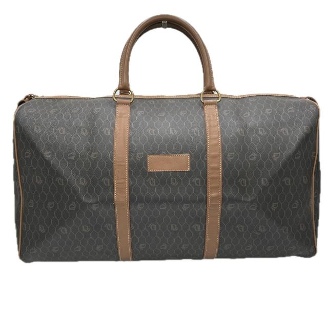 【BIGお買い物ラリー★30%OFFセール中】ディオール Dior ボストンバッグロゴ柄 オールドディオール ブラック ブラウン ゴールド レディース 中古