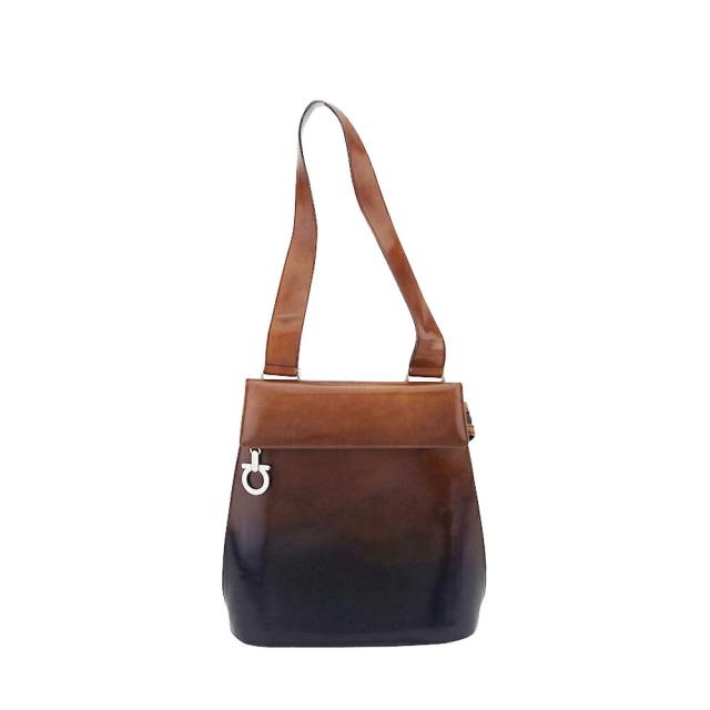 【X'masセール★30%OFF】サルヴァトーレフェラガモ Salvatore Ferragamo ショルダーバッグガンチーニ ライトブラウンブラウン　グラデ レディース 中古