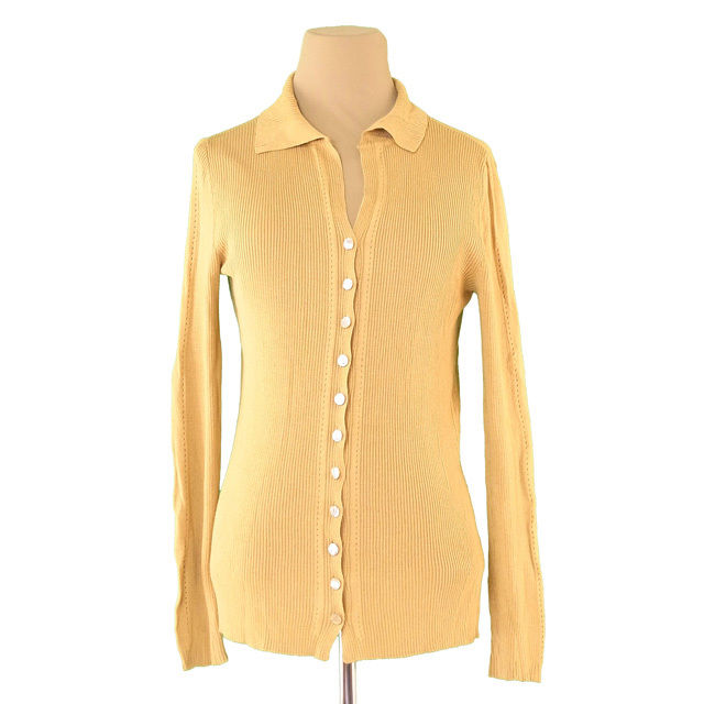 【BIGお買い物ラリー★30%OFFセール中】セリーヌ CELINE ニットリブ ♯38サイズ ベージュ レディース 中古