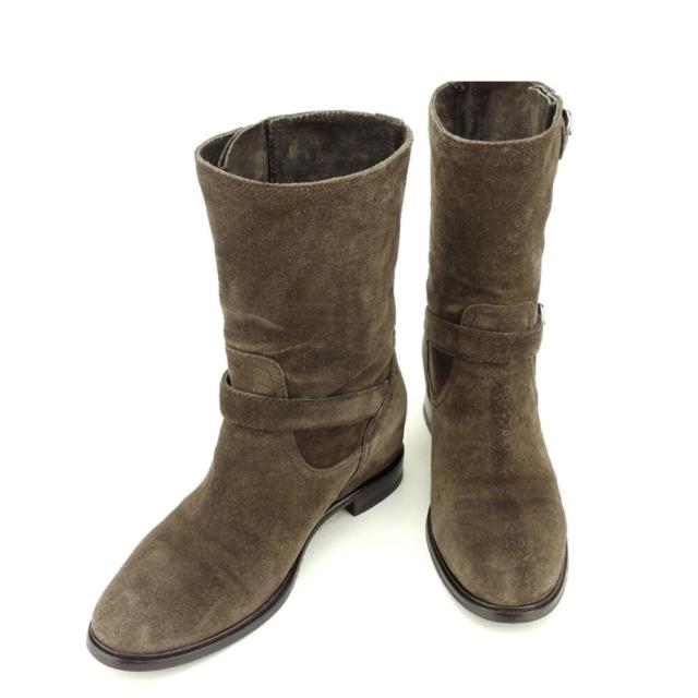 【X'masセール★30%OFF】プラダ PRADA ブーツ #38 ブラウン レディース 中古