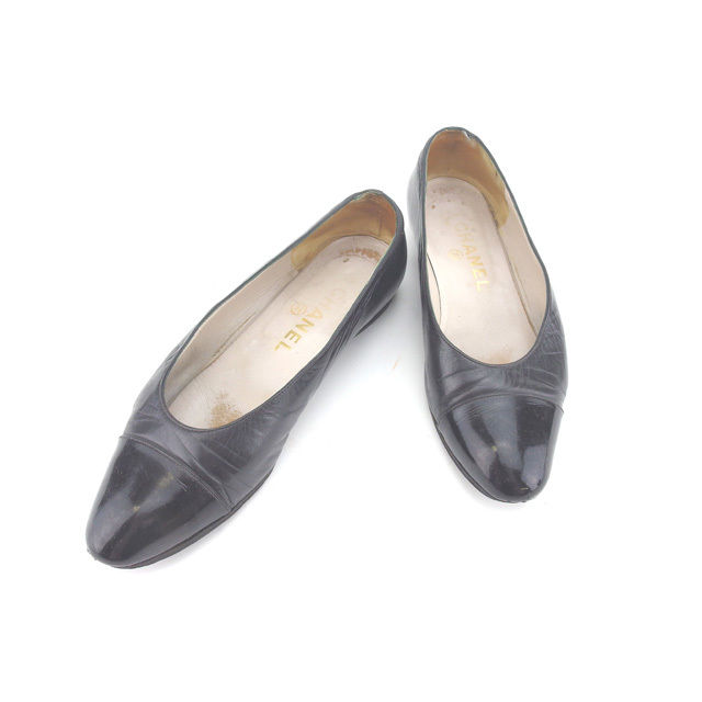 【BIGお買い物ラリー★30%OFFセール中】シャネル CHANEL パンプスラウンドトゥ ♯35 ブラック レディース 中古