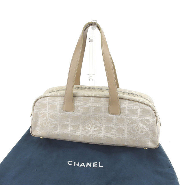 【BIGお買い物ラリー★30%OFFセール中】シャネル CHANEL ハンドバッグニュートラベルライン ベージュ×ゴールド レディース 中古
