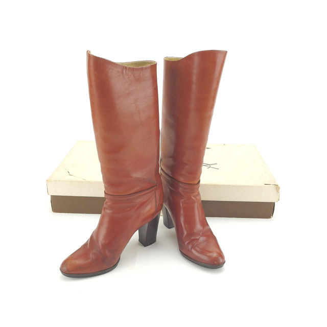 【BIGお買い物ラリー★30%OFFセール中】イヴ・サンローラン YVES SAINT LAURENT ブーツ ブラウン レディース 中古