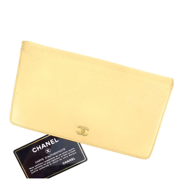 【X'masセール★30%OFF】シャネル CHANEL 長財布ココボタン ベージュ レディース 中古