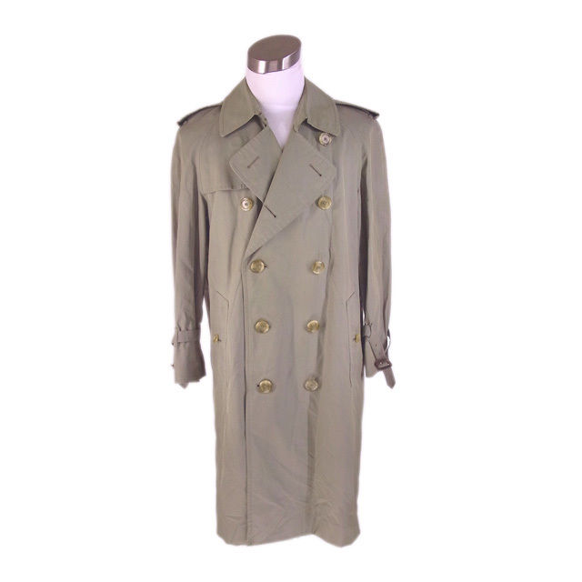 【BIGお買い物ラリー★30%OFFセール中】バーバリー BURBERRY トレンチコートトレンチ ♯46SHORTサイズ カーキ レディース 中古