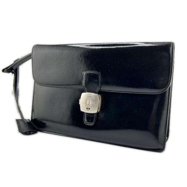 【BIGお買い物ラリー★30%OFFセール中】ダンヒル Dunhill クラッチバッグdマーク ブラック シルバー レディース 中古