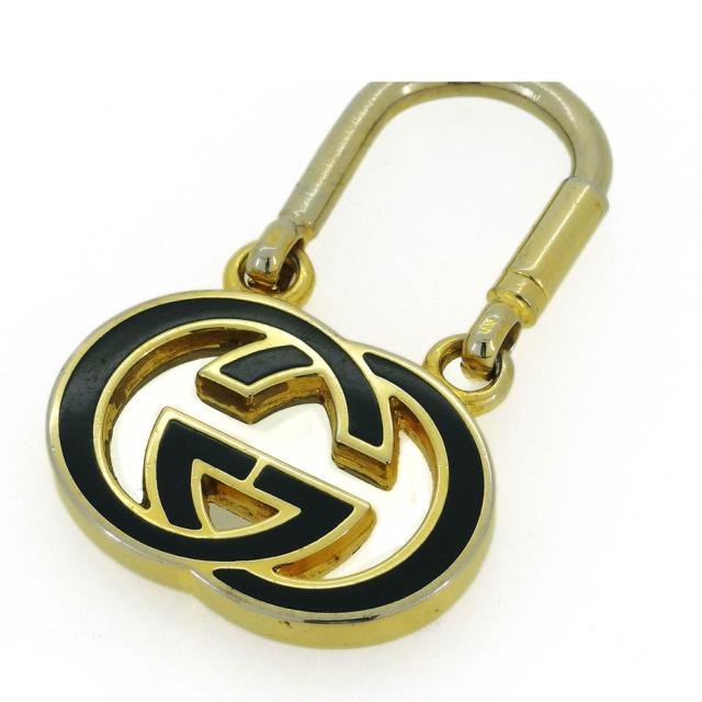 【X'masセール★30%OFF】グッチ GUCCI キーリングダブルG インターロッキングG ゴールド グリーン レディース 中古
