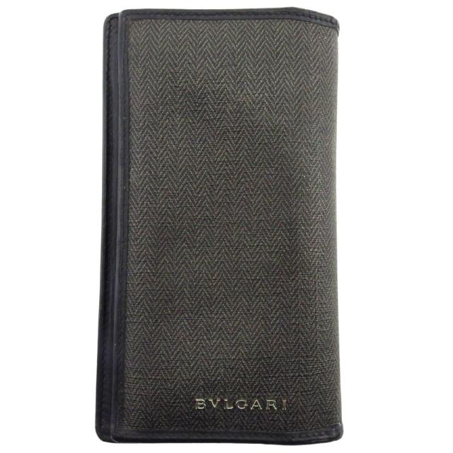 【BIGお買い物ラリー★30%OFFセール中】ブルガリ BVLGARI 長財布ヘリンボーン ウィークエンド グレー 灰色 ブラック メンズ 中古