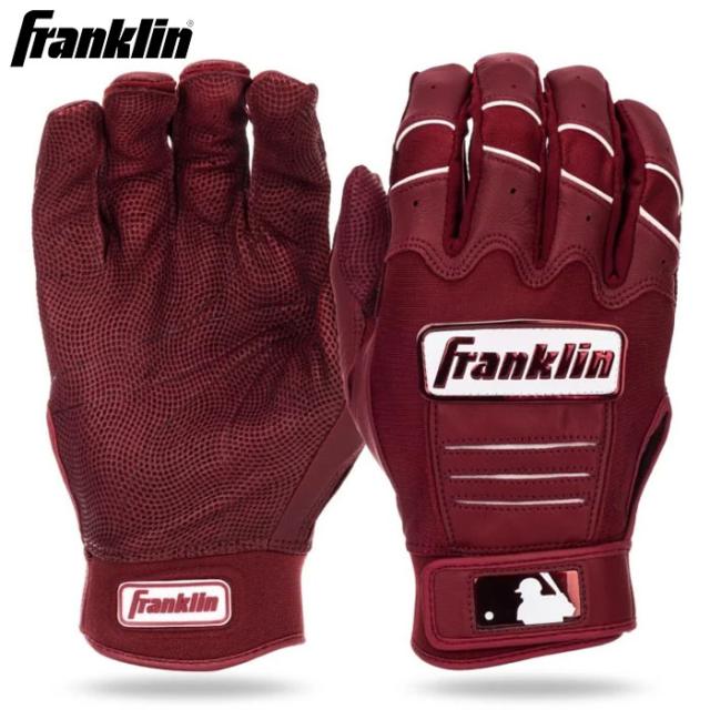 即日出荷 限定カラー フランクリン 野球用 バッティング手袋 バーガンディー 天然皮革 型押 シープスキン 両手組 クロム CFX PRO HI-LITE 20882 fra25ss