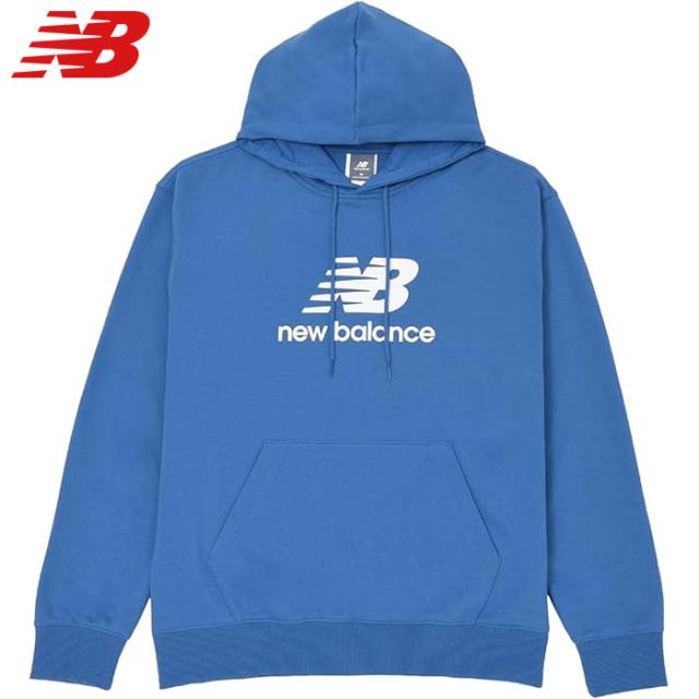 即日出荷 NB ニューバランス パーカー ブルー カジュアル Sport Essentials Stacked Logo スウェットフーディ トレーニング MT41501 BEU nb24fw