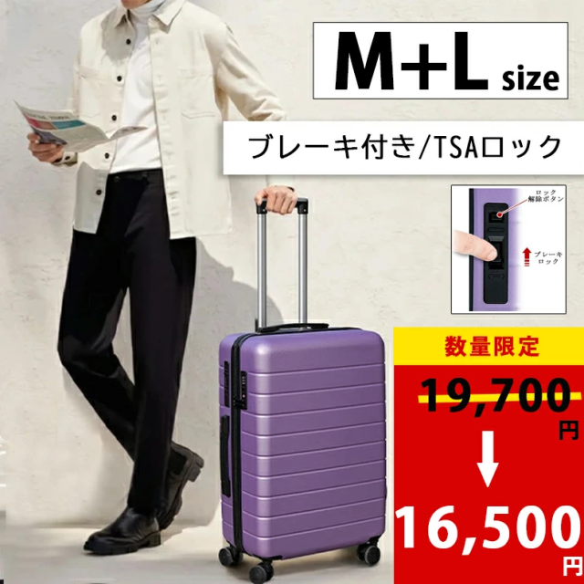 【在庫一掃セール】【プレゼントあり】2点セット 送料無料 ストッパー付き キャリーケース スーツケース Mサイズ Lサイズ TSAロック　キャリーバッグ 軽量 旅行カバン 超軽量 国内 出張用 かばん 2泊3日 3泊4日 小型 キャスター レディース メンズ　修学旅行 出張 ビジネス