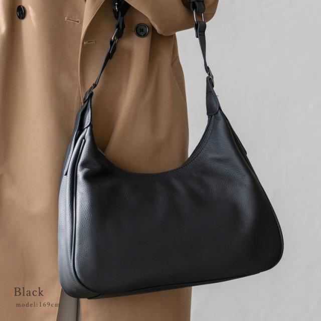 ショルダーバッグ レディース ハーフムーン B5 2way 本革 大人