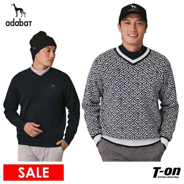 【タイムセール 12/23 13:00迄】セーター メンズ アダバット adabat 2025 秋冬 新作 ゴルフウェア 082-14041 ゴルフウエア OFF