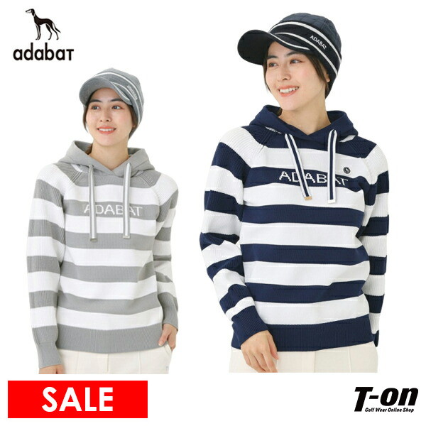 【タイムセール 12/23 13:00迄】ニットパーカー レディース アダバット adabat 2025 秋冬 新作 ゴルフウェア 119-14001 OFF