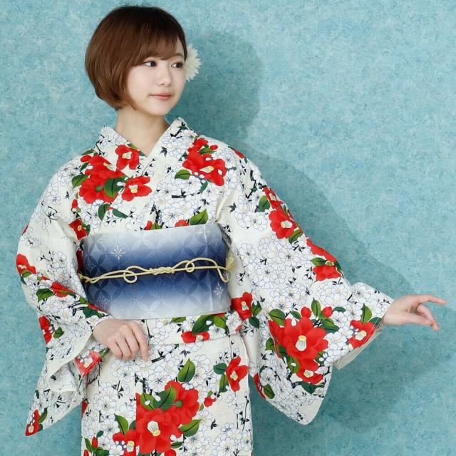 送料無料　夏新作　女性浴衣　浴衣　単品　浴衣単品　仕立て上がり　綿麻　レディース　女性用　花柄　椿　ツバキ　赤　レッド　桜　大人っぽい 送料無料 夏新作 女性浴衣 浴衣 単品 浴衣単品 仕立て上がり 綿麻