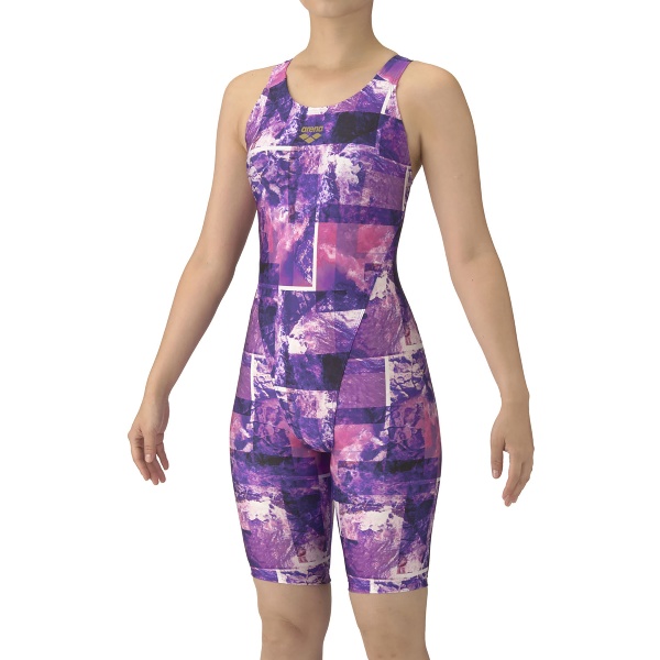 ARENA アリーナ フィットネスワンピーススパッツ オープンバック・ハーフレッグ・ぴったりパッド 水泳 水着レディースフィットネス AS5FWF05L-PPGD