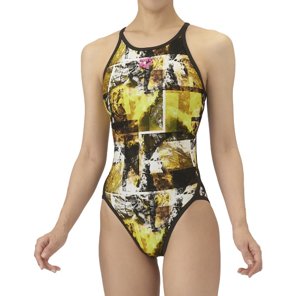 ARENA アリーナ トレーニングワンピース オープンバック 水泳 水着レディース競泳用 非公認 AS5FWM05L-YLBK