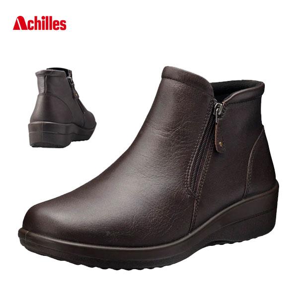 アキレス ACHILLES アキレス・ソルボ C 577 レディース シューズ ブーツ ショートブーツ 撥水 牛革 レザー 靴 AWC5770-CF 茶