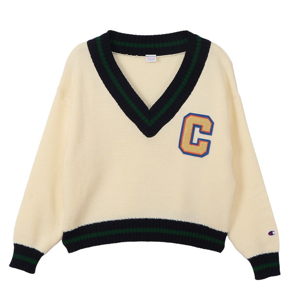 返品交換不可 在庫一掃 Champion チャンピオン Vネックセーター レディース CW-A017-020 即納