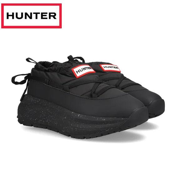 返品交換不可 期間限定セール ハンター HUNTER ユニセックス ハンター グリップ パフ レース スリッポン トレーナー ブラック UFF7122WWU-BLK ブーツ シューズ