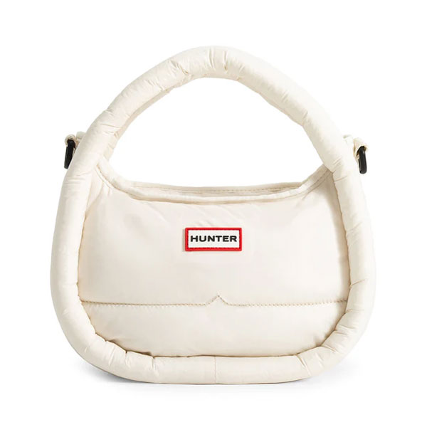 ハンター HUNTER フレイムド パファー ミディ ホーボー ハンドバッグ ショルダーバッグ UBX3712KBM-WHW