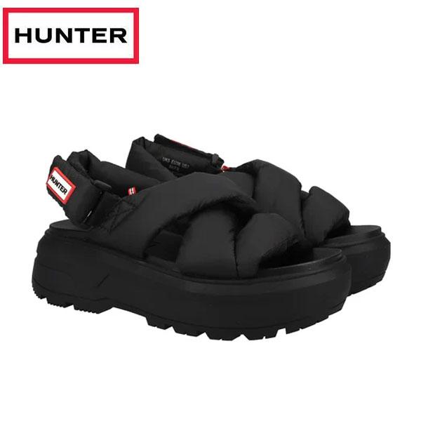 ハンター HUNTER ユニセックス シティ リベル パフド クロスオーバー サンダル ブラック UFD3116NYL-BLK シューズ