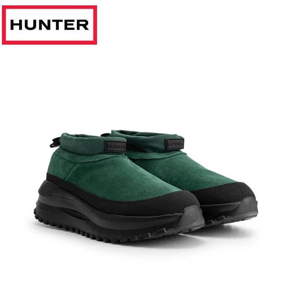 ハンター HUNTER ユニセックス トラベル フロー スエード トレーナー ブラック リッチグリーン UFF7116LEA-BCG ブーツ シューズ